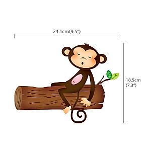DECOWALL SG-1401P1402 9 Little Monkeys Tree and Height Growth Chart Kids Wall Stickers Wall Decals Peel and Stick Removable Wall Stickers for Kids Nursery Bedroom Living Room