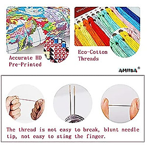 Amiiba Stamped Cross Stitch Kits, Resurrection Cross Jesus DIY 11CT 13.3x16.5 inch (Cross)