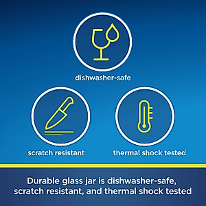 Oster 6812-001 Core 16-Speed Blender with Glass Jar, Black & Blender 6-Cup Glass Jar, Lid, Black and clear