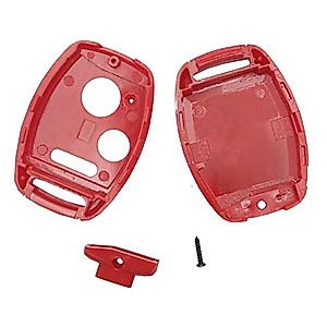 Replacement Key Fob Shell Fit for Honda Accord Crosstour Civic Odyssey CR-V CR-Z Fit 3 Buttons Keyless Entry Remote Case Car Key Housing (Red)