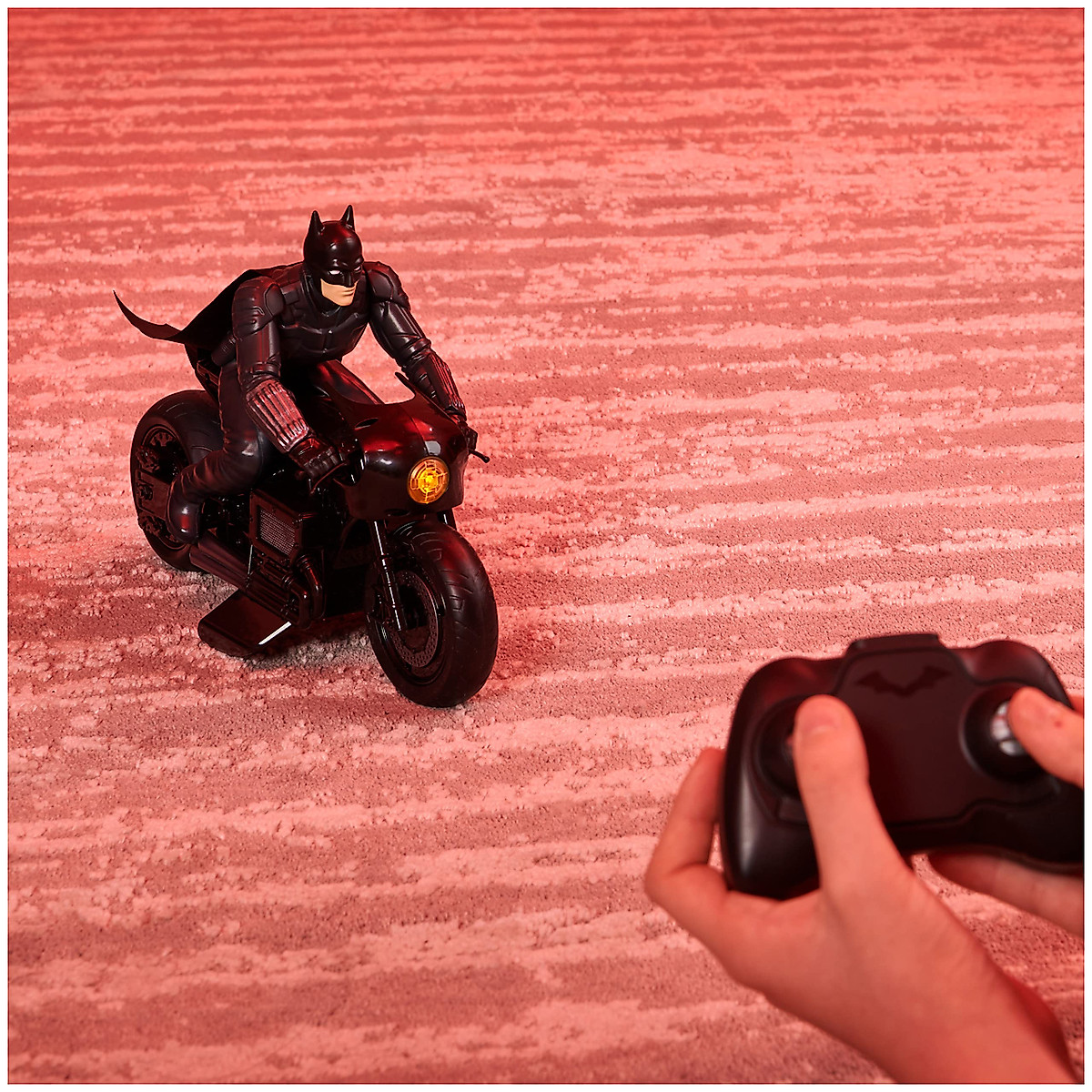 DC Comics, The Batman Batcycle RC with Batman Rider Action Figure, Official Batman Movie Styling, Kids Toys for Boys and Girls Ages 4 and Up