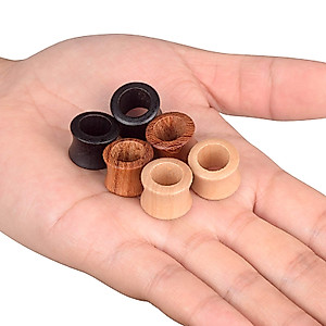 Stuppendux 6Pairs Wood Silicone Ear Plugs Tunnels Expander Hanger Gauges Earrings Stretching Body Piercings Jewelry Gauges for Women Men 1/2"(12mm)