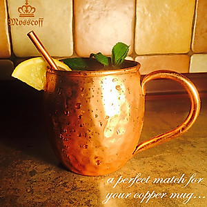 Copper straws – mini 5,5" (14 cm) size – set of 6 solid 100% copper drinking straws – you do not need a copper mug to feel the taste of your Moscow mule, Martini or lemonade