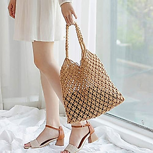 ecosmile Tote Bag Mesh Beach Bag Large Capacity Women's Hobo Handbags Suitable for Gym Work Shopping