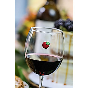 Thanksgiving Magnetic Wine Glass Charms Set of 12 Perfect Drink Markers for Stemless Glasses, Champagne Flutes & More - Great Hostess Gift