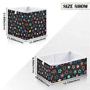 Kigai Storage Basket Gradient Stars Foldable Storage Bin 11 X 11 X 11 Inches Cube Storage Baskets Box for Shelves Closet Laundry Nursery Bedroom Home Decor