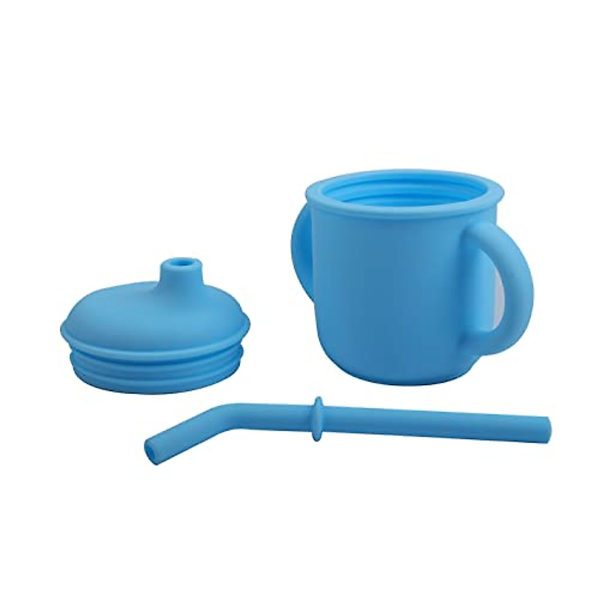 Baby cup with two lids, straw and sippy cup, Silicone baby cup-sippy cup-baby sippy cup- training cup- un breakable cup -cup with two handles- straw cup with handles