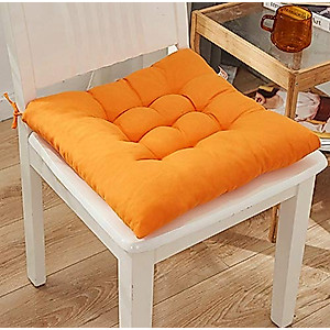 Chair Pads Seat Cushion with Ties,Outdoor Indoor Soft Thicken Comfy Seat Pads Cushion Pillow,Dining Room Kitchen Chair Cushions for Home Office Car Patio Furniture Garden Decoration (J/Yellow)