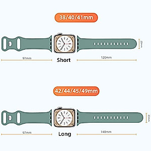 Maledan Compatible with Apple Watch Band 38mm 40mm 41mm 42mm 44mm 45mm 49mm Women Men, 6 Pack Silicone Sport Band Strap Wristband Compatible for Apple Watch Ultra Band iWatch Series 8 7 6 5 4 3 2 1 SE