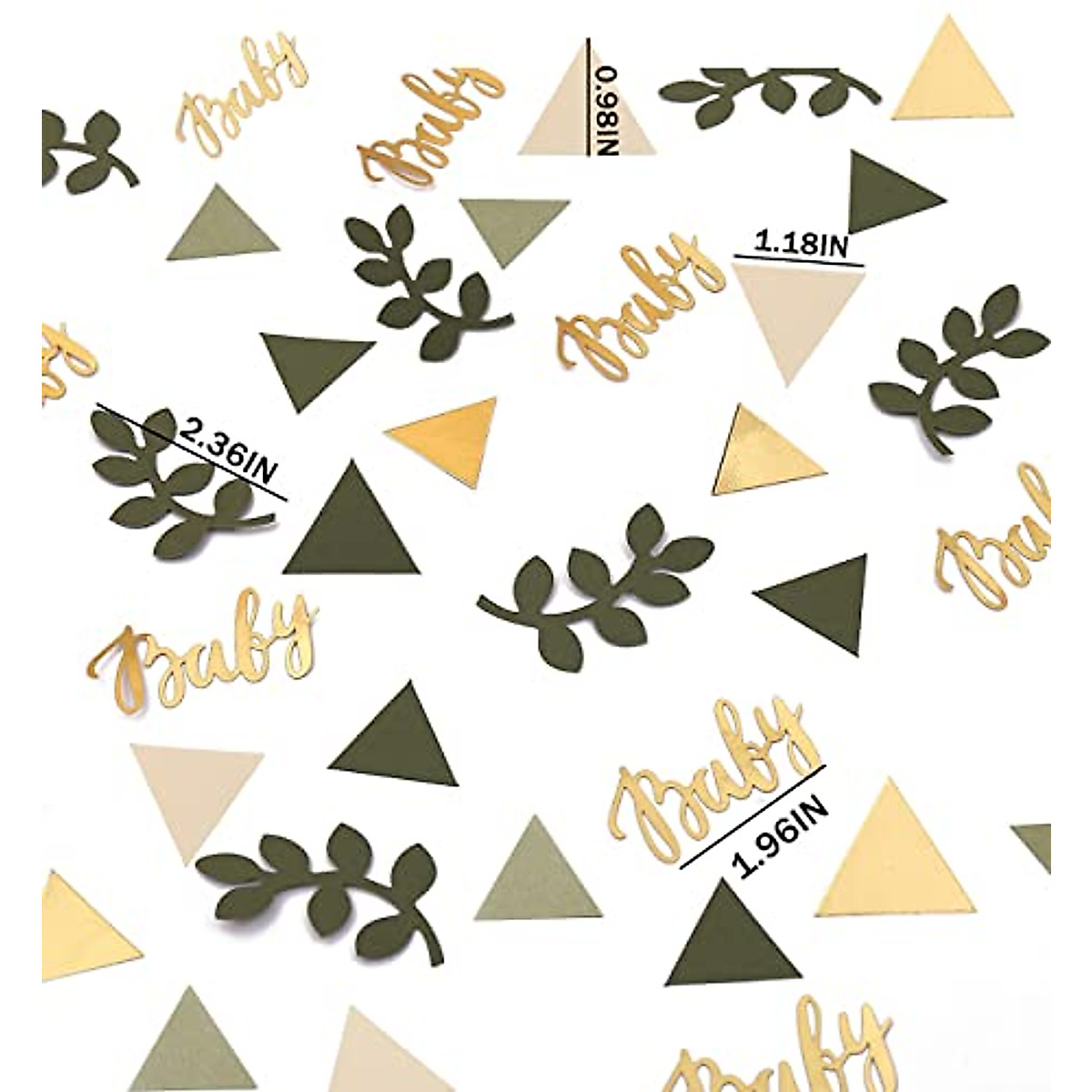 300 Pcs Greenery Baby Shower Decorations Baby Shower Confetti for Tables Sage Green Table Scatter Confetti with Eucalyptus for Wedding Birthday Baby Shower Gender Reveal Party Supplies（Green）