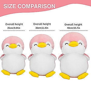 SEENEEY Plushies Penguin Stuffed Animal Toys,Fat Penguin Plush Doll Boy Girl Girlfriend Valentine's Day Gift Cute Pillow (Pink,11.8in)