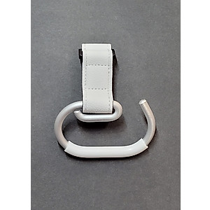 Stroller & Wagon Hook - Accessories - Shopping Hook - Bag Hook - Large Hanger for Purse, Diaper Bag, Backpack (White)