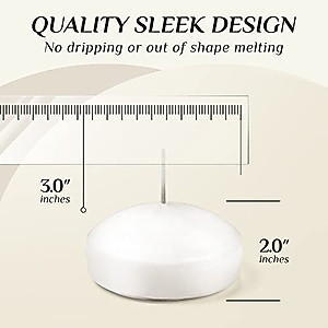 TRINIDa Floating Candles 3 Inch 12 Pack White Candle Set, 8+ Hours Burn Time – Premium Quality, Smokeless & Dripless Smooth Flame– Beach, Wedding, Party Accessory & Home Decor