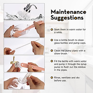 CNWSGEM Coffee Syrup Dispenser,Coffee Bar Accessories,4-Pack,16.9 Ounce,Syrup Dispenser for Coffee Bar,Syrup Dispenser with Pump,Contains Multi-style Labels, Cleaning Tools, Funnel,Pen