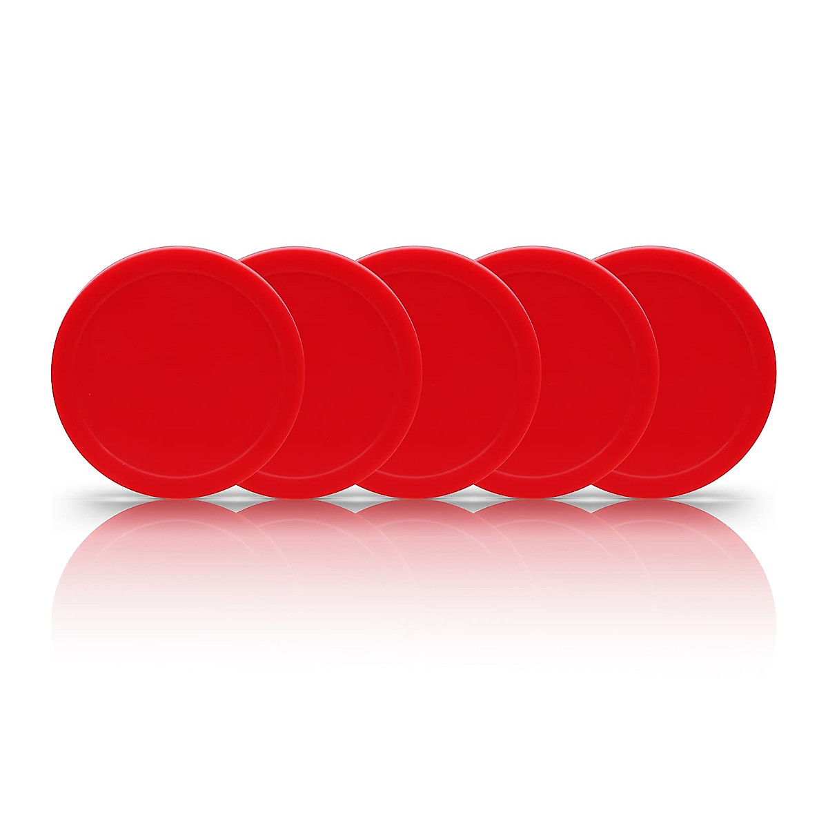 BERYLER 5 Pack Air Hockey Red Replacement, 2.5" in Diameter, Thicker Pucks for Game Tables, Accessories, Equipment