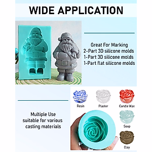 Nicpro 74oz Silicone Mold Making Kit, Platinum Liquid Silicone Rubber for Mold Maker, Jade Green Flexible & Food Safe Mix Ratio 1:1 for Casting 3D Resins Molds DIY with Mold Housing, Mixing Cups