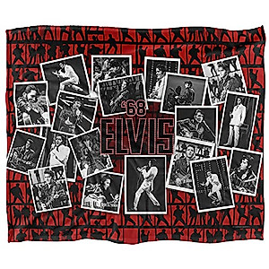 Elvis Presley Blanket, 50"x60", Comeback to 68 Silky Touch Sherpa Back Super Soft Throw Blanket