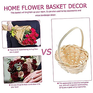 Cabilock 18 pcs mini flower basket candy gift baskets picnic basket wicker hamper doll bread baskets decoration for home flower vases decorative home décor wooden bamboo craft basket