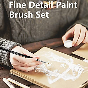 MangoPark 10PCS Miniature Paint Brushes - Detail Paint Brush Set, Fine Tip Paint Brush, Paint Brushes for Acrylic Painting, Model Paint Brushes for Warhammer 40k, DND Miniatures