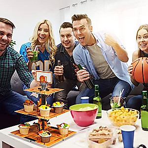 3 Tier Basketball Party Decorations Cupcake Stand Basketball Theme Party Favors Cupcake Holder Basketball Sports Theme Cupcake Holder for Teenagers Basketball Sports Birthday Party Supplies Decor