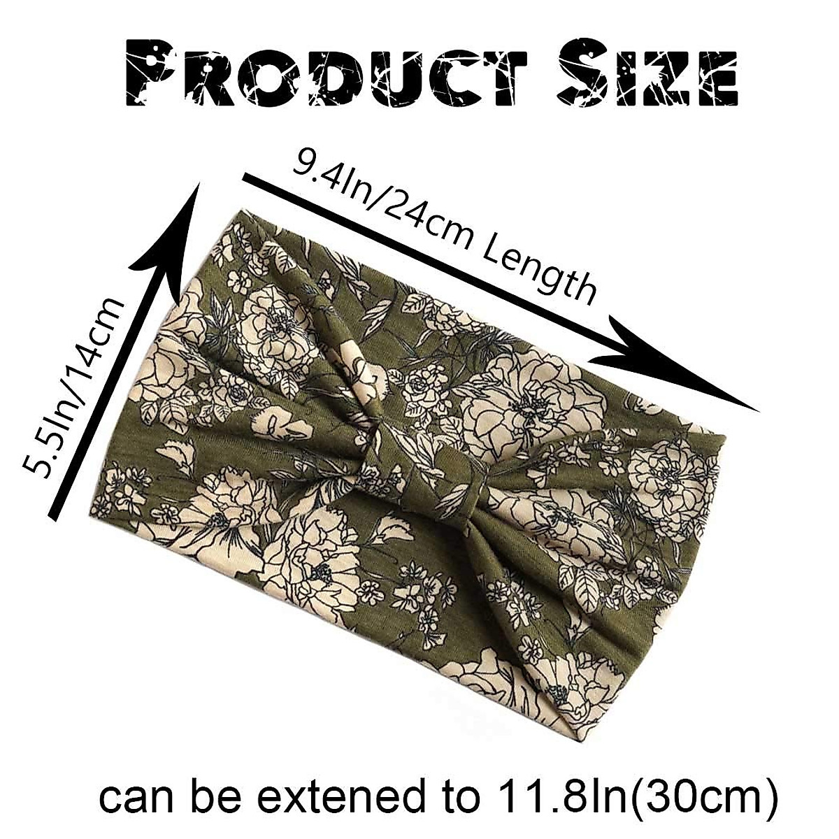 Aceorna Boho Bandeau Headbands Wide Knot Hair Band Stretch Turban Head Wraps Fashion Hair Accessories for Women 3 Pcs (Boho)