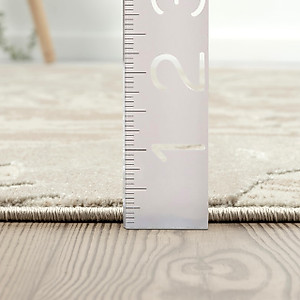 Abani Terra Cream 6' x 9' Area Rug for Living Room, Bedroom - Abstract Wavy Pattern - Durable & Easy to Clean