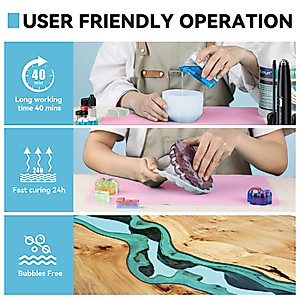 ISTOYO Epoxy Resin, 1 Gallon Crystal Clear No Bubbles Epoxy Resin Kit, Fast Curing Epoxy Resin for Table Tops, Coating, Casting, Jewelry Making, DIY Art Crafts, Cast Coating Wood