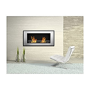 Elite Flame Tulsa Ventless Bio Ethanol Recessed or Wall Mounted Fireplace