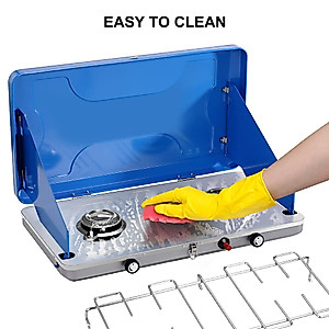 Camplux Propane Camping Stove 20,000 BTU, Camping Stoves 2 Burners with CSA Certification