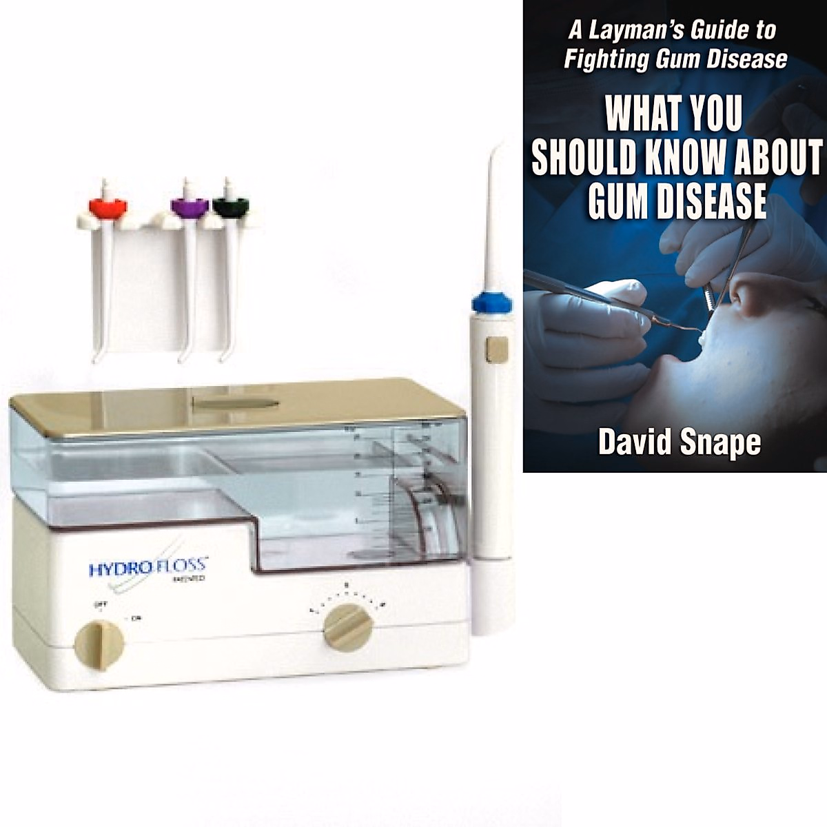 Hydro Floss Oral Irrigator Plus Book Bundled Package - 2 Items