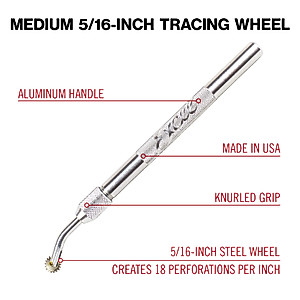 Excel Blades 3 Piece Excel Pounce Wheel Sets, Fabric Tracing Wheel, Embossing Tool and Perforator, Includes 3 Head Attachments, Great for Indentations