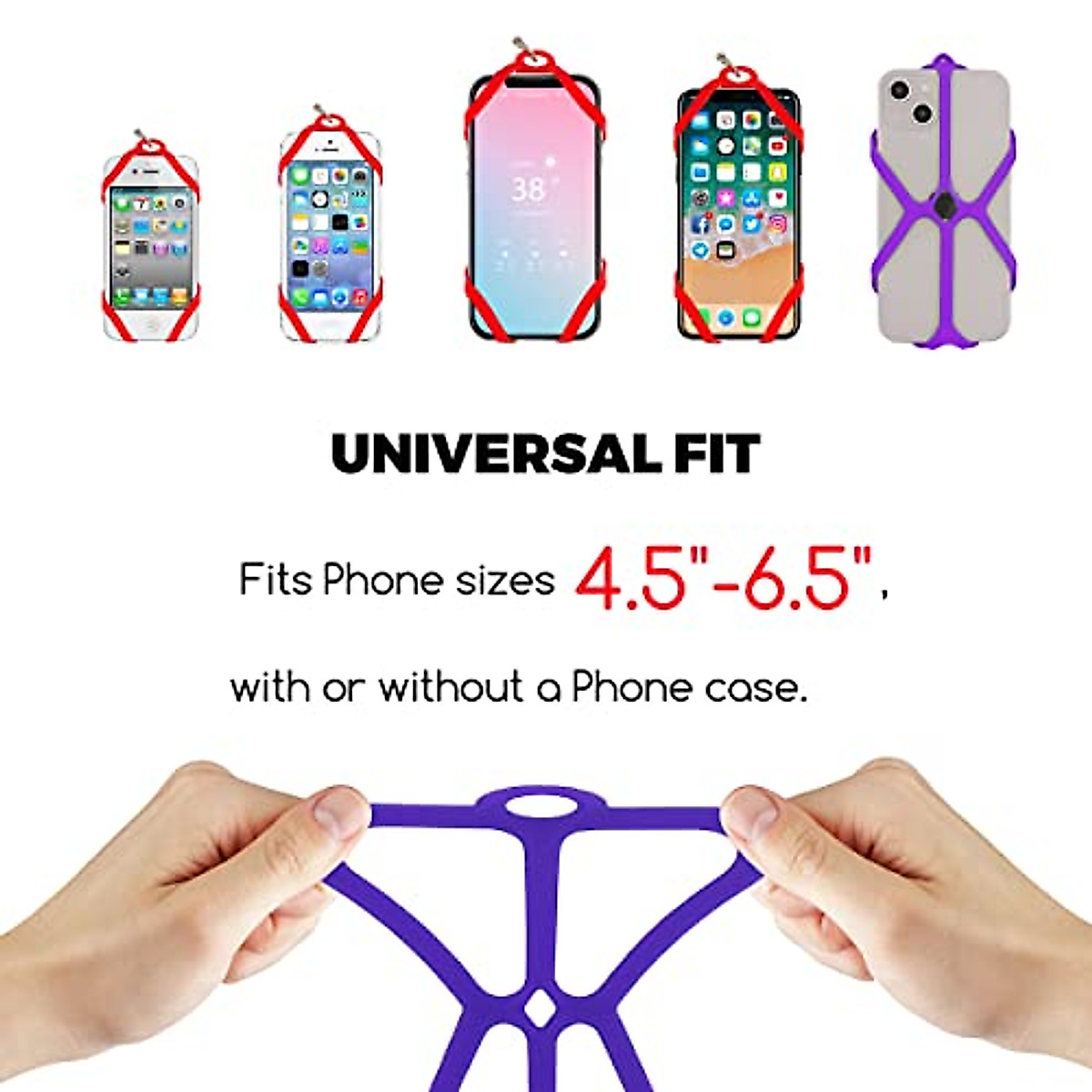 CalorMixs Universal Cell Phone Lanyard - Universal Neck Phone Holder w Adjustable Neck Strap - Compatible with iPhone Galaxy & Most Smartphones (Rose)