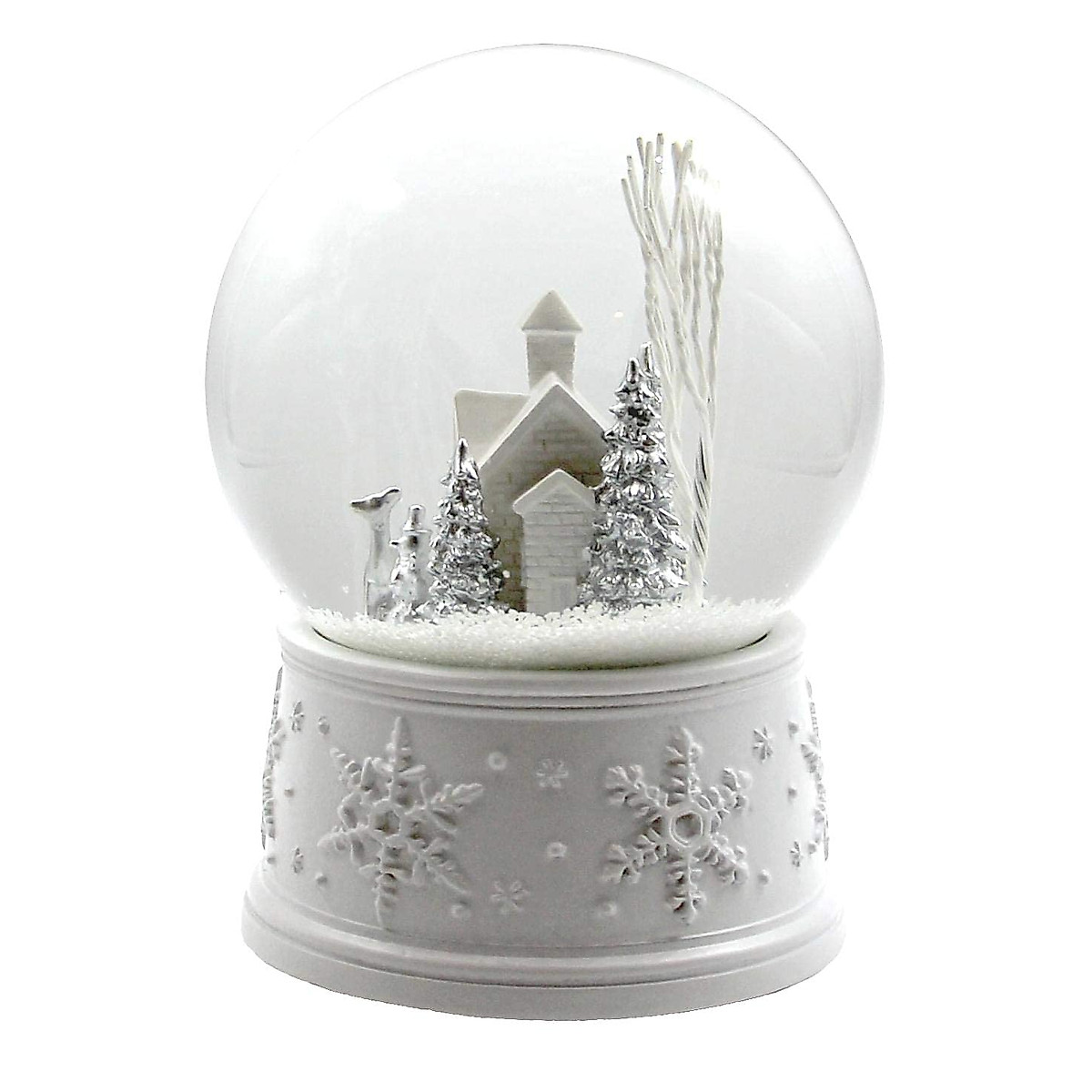 100MM White Christmas Snow Globe from The San Francisco Music Box Company