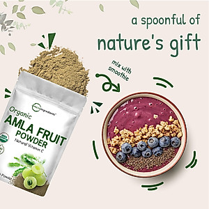 Organic Amla Powder (Amalaki) | 32oz, India Origin Gooseberry Powder | Rich in Vitamin C, Antioxidants, Supports Immune, Digestive & Skin Health, Non-GMO, Vegan & Keto Friendly
