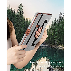 DTTO for iPad 9.7 Inch 5th/6th Generation 2018/2017 Case with Apple Pencil Holder, Premium Leather Folio Stand Cover Case for Apple iPad 9.7 inch, Also Fit iPad Pro 9.7/Air 2/Air - Brown