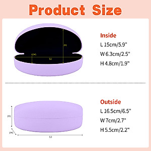 CHZZMS 2 PACK Large Hard Shell Sunglasses Case, Protective Case For Sunglasses and Eyeglasses (cyan+purple)