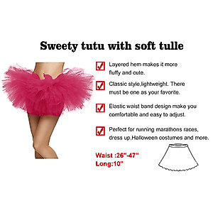 Women's Vintage 5-layered Run Walk Little Princess Dash Event Tutu Skirt, Rose, One Size - Waist 26"-47"