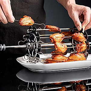 BNYTXV BBQ Steel Metal Roaster Rotisserie Skewers Needle Cage Oven Kebab Maker Grill