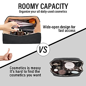 Clear Makeup Bags,TSA Approved Toiletry Bag with Zipper, Clear Makeup Organizer Fit Carry-on Travel Essentials,Make Up Bag for Car,First Aid Kits for Girl,Small Cosmetic Bag for Purse (Jet Black)