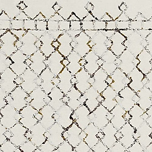 Hauteloom Husum Wool Living Room, Bedroom Area Rug - Bohemian, Transitional - Cream, Mustard, Medium Brown - 8' x 10'