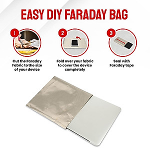 ATMOSURE Faraday Fabric (44" x 36") — 5G & EMF Blocker — Faraday Cage Electromagnetic Radiation Protection from 5G Cellular Signal, EMF, WiFi, Bluetooth, GPS — DYI Faraday Cage EMF Shield WiFi Jammer