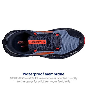 Brooks Women’s Cascadia 17 GTX Waterproof Trail Running Shoe - Navy/Bittersweet/Peacoat - 8 Medium
