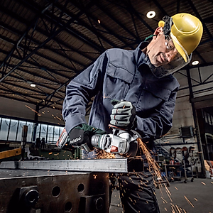 Metabo 18V Cordless 4-1/2-Inch / 5-Inch Angle Grinder Kit | (2) 18V 5.5 Ah Batteries | Brushless | Safety Features: Mechanical Safety Clutch, Brake, Paddle Switch | WPB 18 LT BL 11-125 Quick Kit