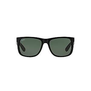 Ray-Ban RB4165 Justin Sunglasses + Vision Group Accessories Bundle (Black/Dark Green (601/71),55), unisex-adult