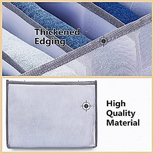 TIGARI Upgraded Wardrobe Clothes Organizer 2pcs, Organizer Clothes, Wardrobe Clothes Organizer, Divided Clothes Organizer for Jeans Pants T-shirts Underwear (Gray, 9 Grids)