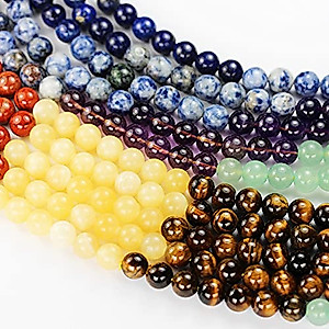 8mm Chakra Beads for Jewelry Making Energy Healing Crystals Jewelry Crystal Jewerly Beading Supplies 8mm 15.5inch About 46-48 Beads