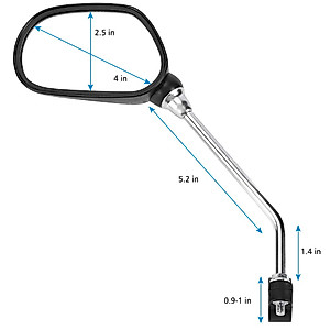 Bike Rearview Mirrors, Adjustable Rotatable Handlebars Glass Bicycle Mirrors,360 Rotation Rearview Mirror for Mountain Bike, Bicycle
