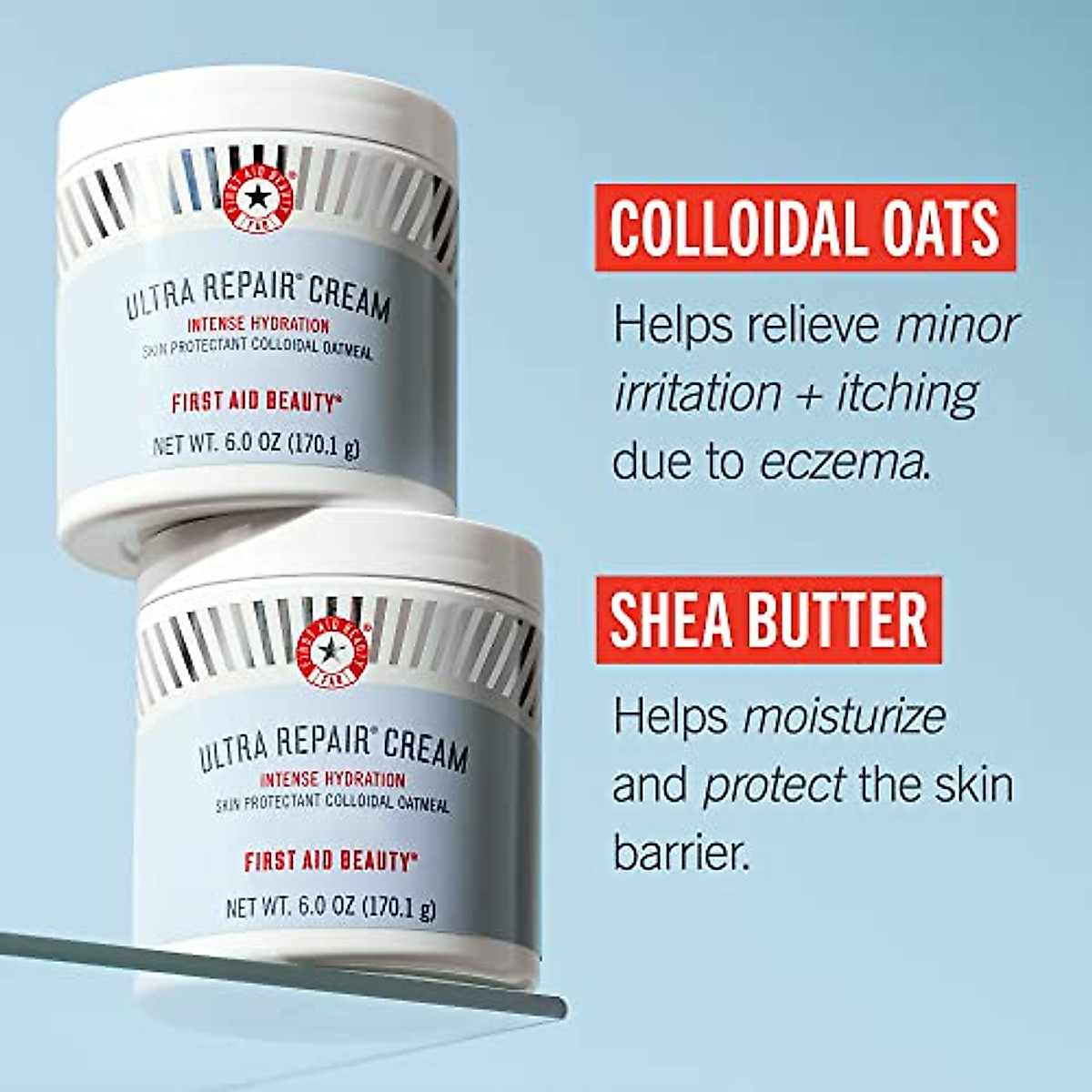 First Aid Beauty Ultra Repair Cream Intense Hydration Moisturizer for Face and Body – 6 oz.