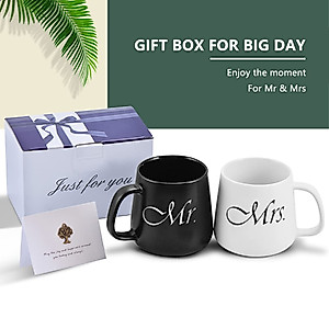 MCleanPin Mr and Mrs Coffee Mugs Set, Wedding Anniversary Presents for Couples Mugs, Bridal Shower Gifts Engagements Gifts, Couple Mugs Gifts,Newlyweds Couples