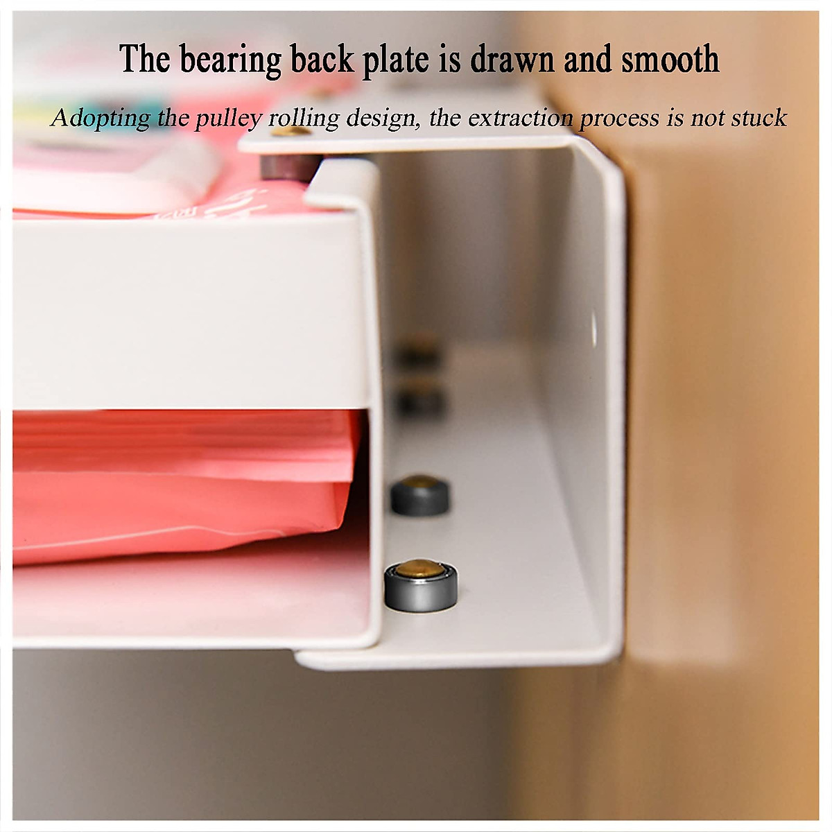 LEAYAN Under Sink Storage Cabinet Organizer Drawer, Storage Bathroom Cabinet Organizer Under Kitchen Sink Organizer for Easy Access Under Sink Rack Shelf, White 35x20x7.5cm